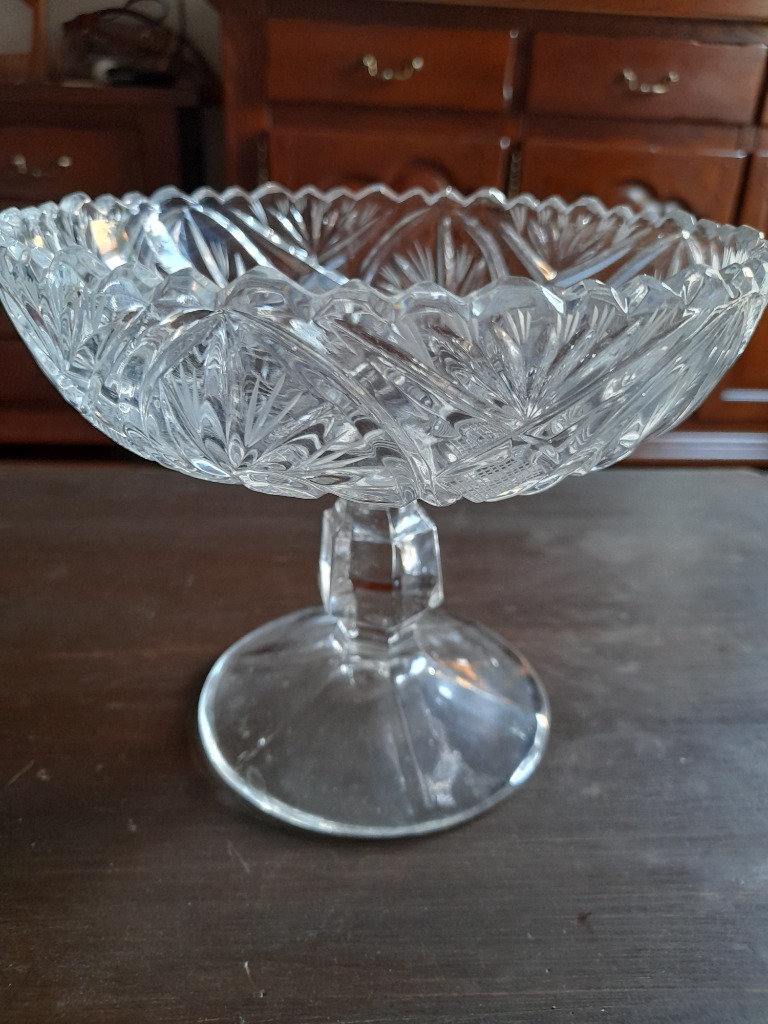 Kryształowa patera na nóżce. PRL | Gdańsk | Kup teraz na Allegro Lokalnie
