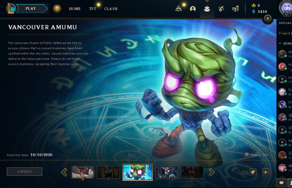 Vancouver Amumu skin, league of legends konto | Daleszyce | Kup teraz na Allegro Lokalnie