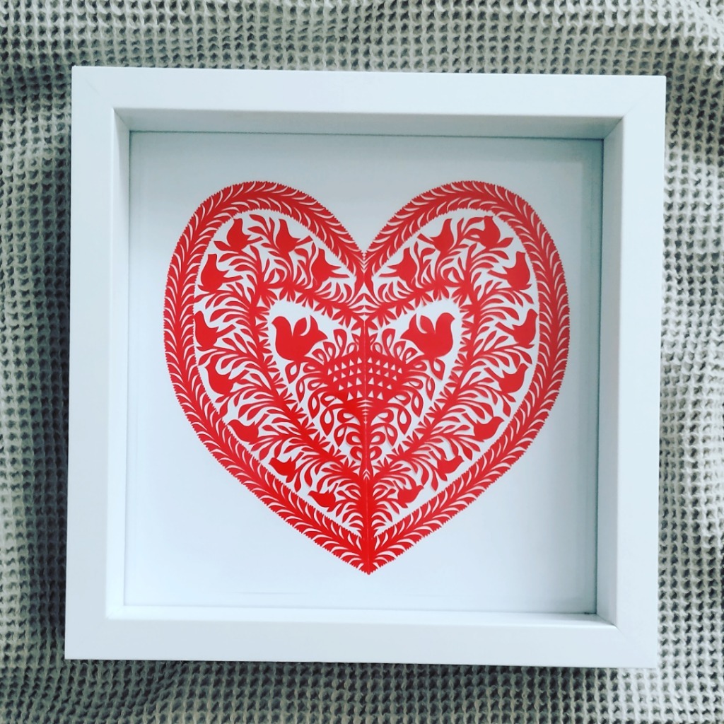 Wycinanka kurpiowska w kształcie serca | Kobyłka | Kup teraz na Allegro ...