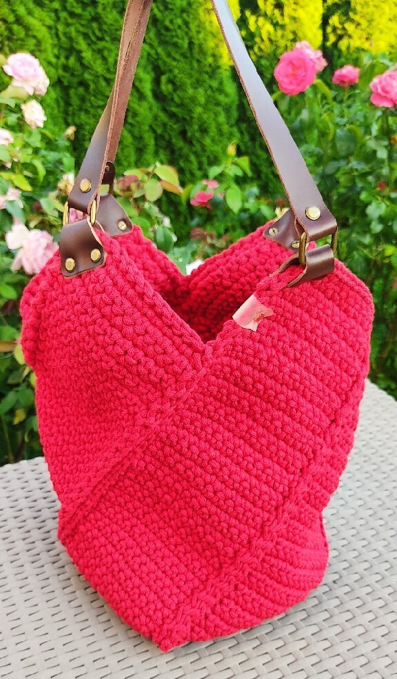 Torba Tulipan na szydełku | Złotniki | Kup teraz na Allegro Lokalnie
