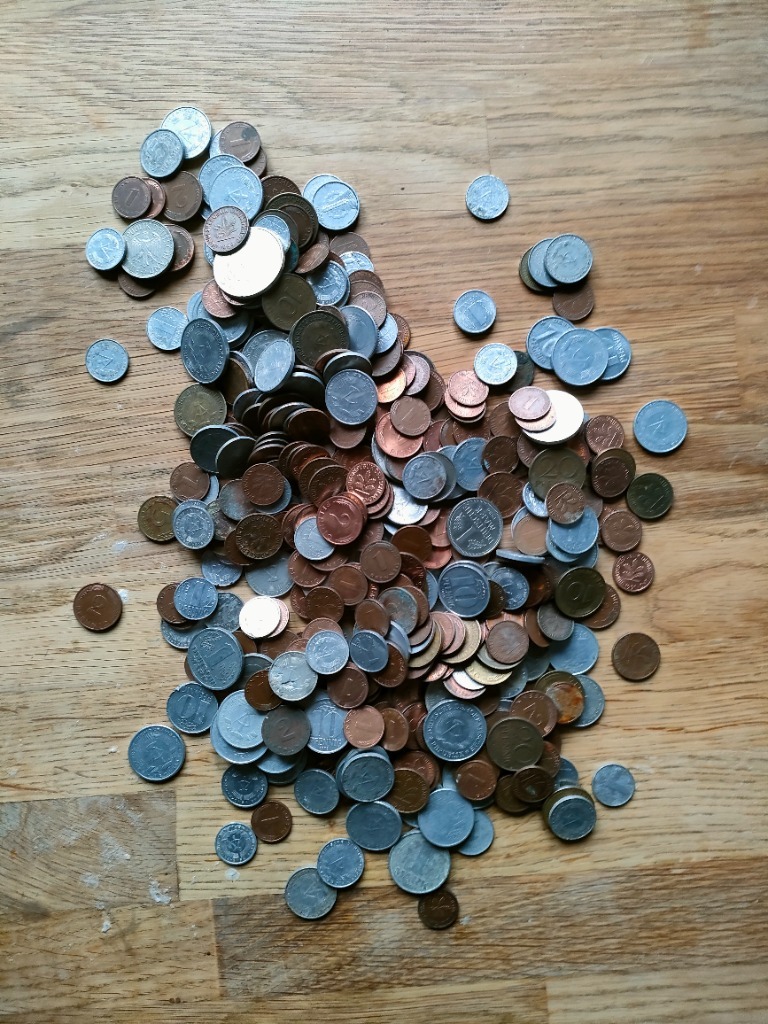 Monety Niemcy 1 kg RFN NRD DDR marki pfennigi | Mońki | Ogłoszenie na ...