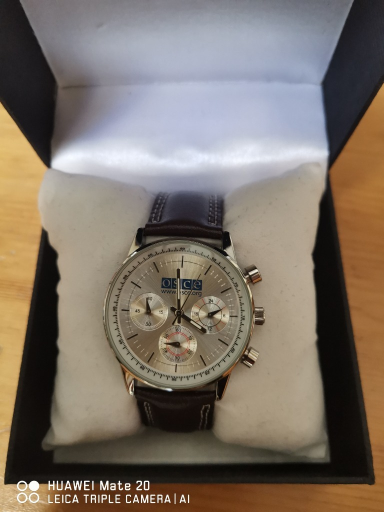 Zegarek kwarcowy chronograf z logo OSCE - OBWE | Słomczyn | Kup teraz ...