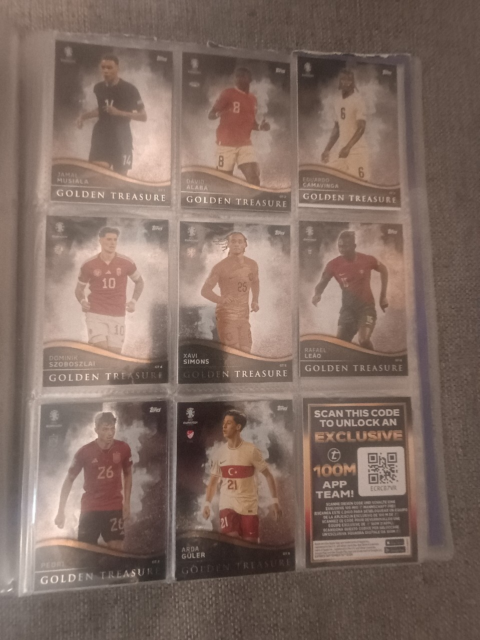 Topps Match Attax euro 2024 kompletny zestaw golden treasure 8 kart ...