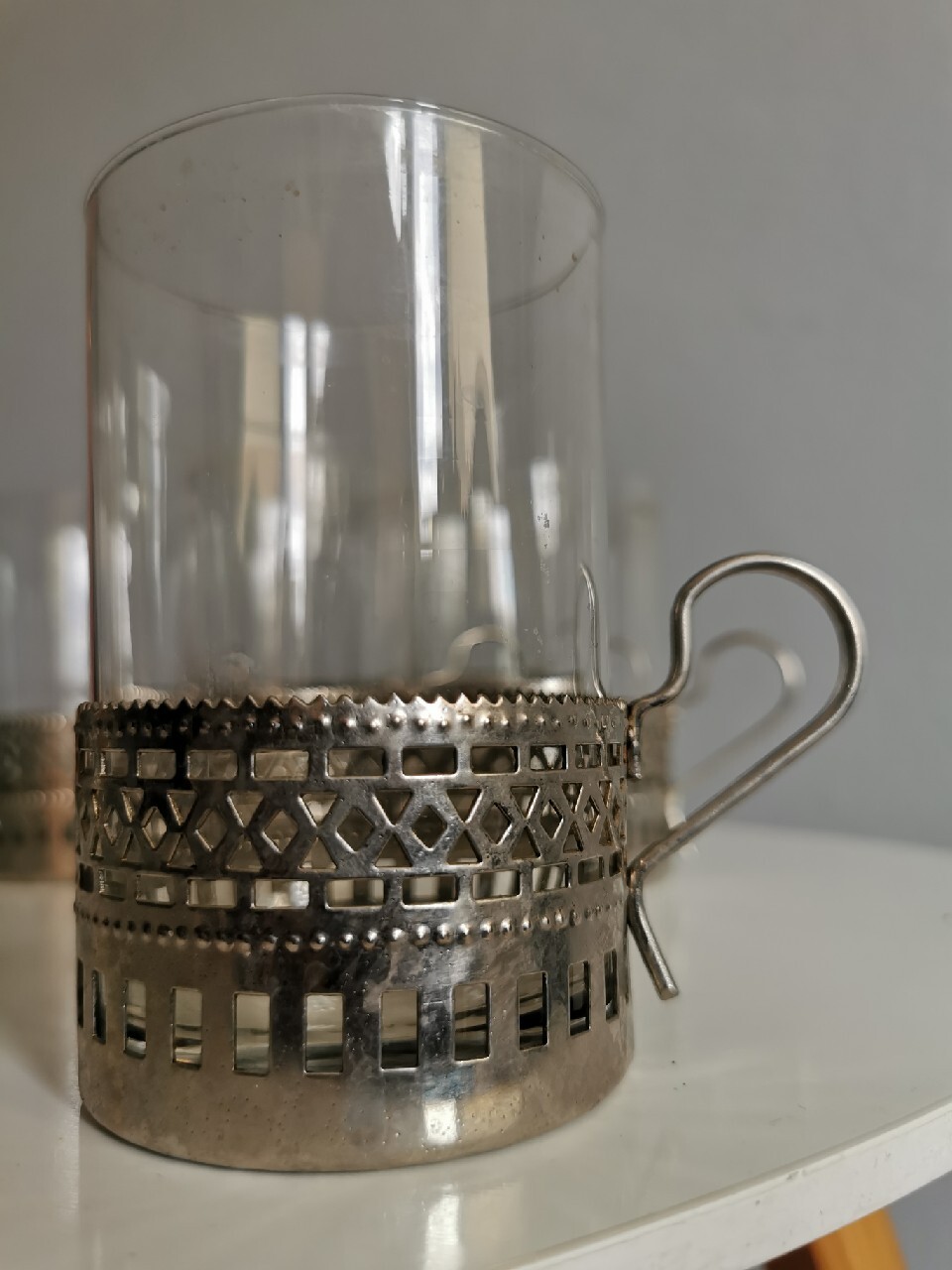 Szklanki z koszyczkiem zestaw PRL Art deco | Gdańsk | Kup teraz na Allegro Lokalnie