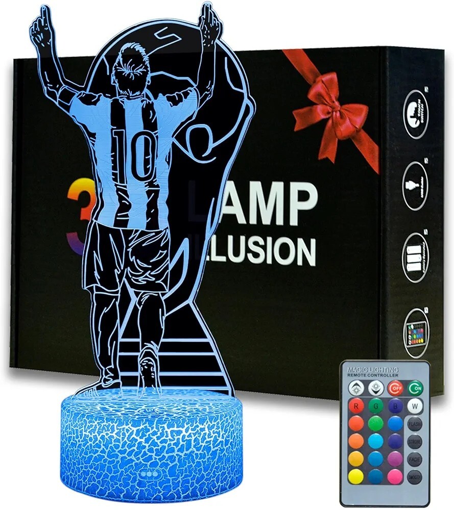 LAMPKA NOCNA 3D LED RGBW LEO MESSI + BRELOK | Lesznowola | Kup teraz na ...