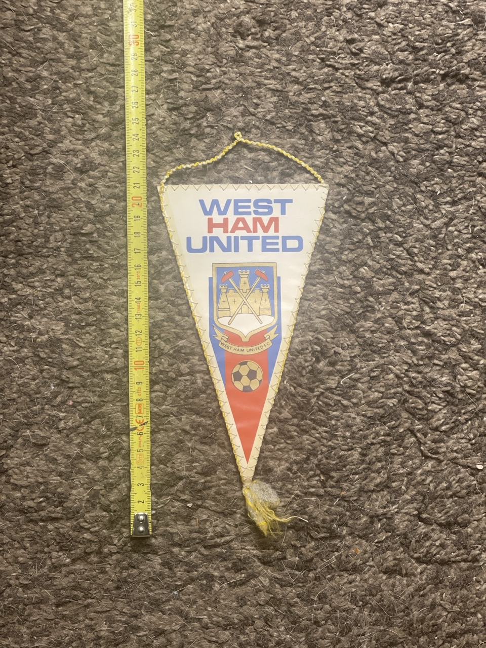 Zabytkowy proporczyk klubowy West Ham United 70s piłkarski vintage FIFA ...