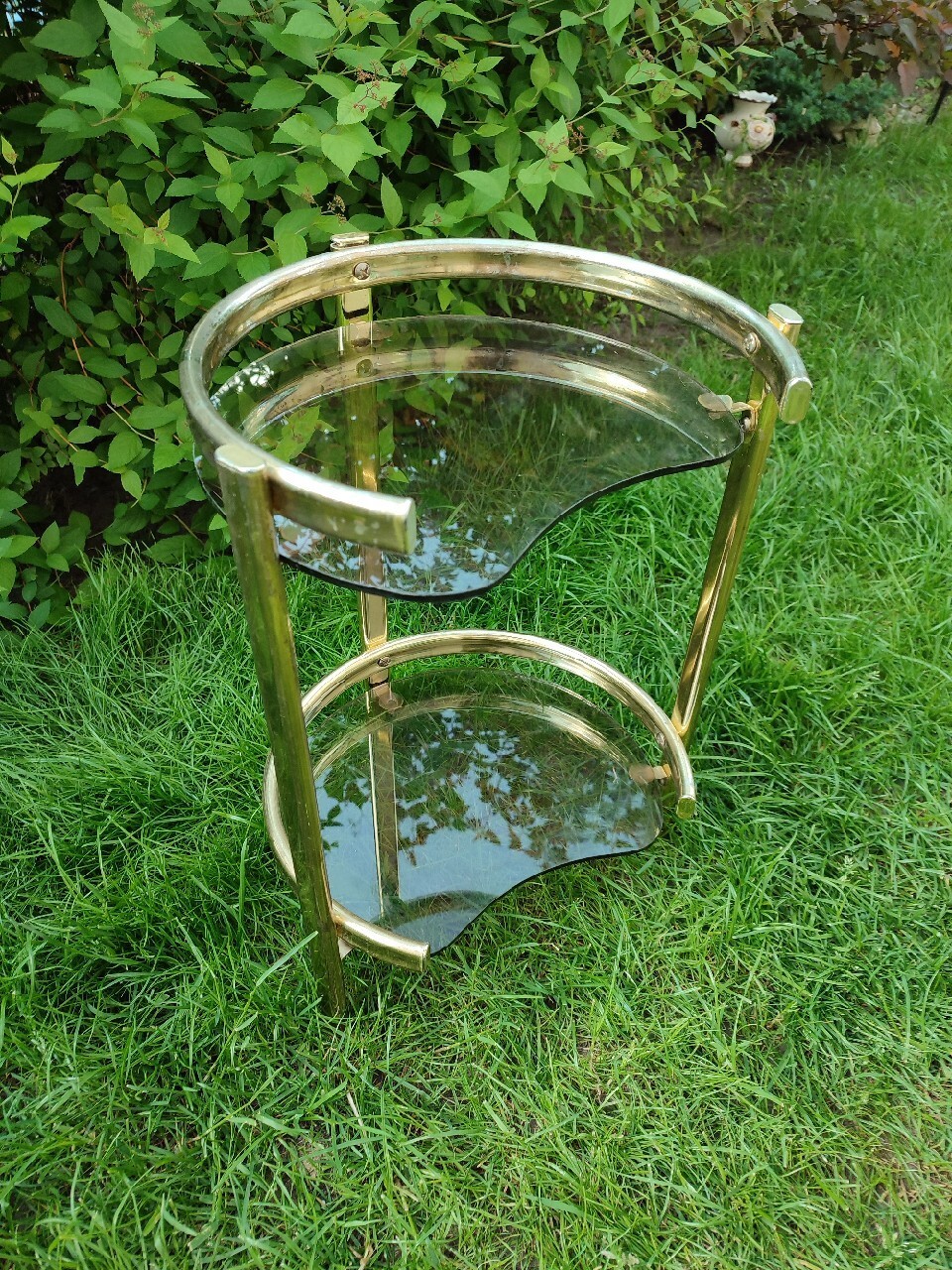 Stolik kawowy vintage glam złoty barek dwa poziomy | Krzywe | Kup teraz na Allegro Lokalnie