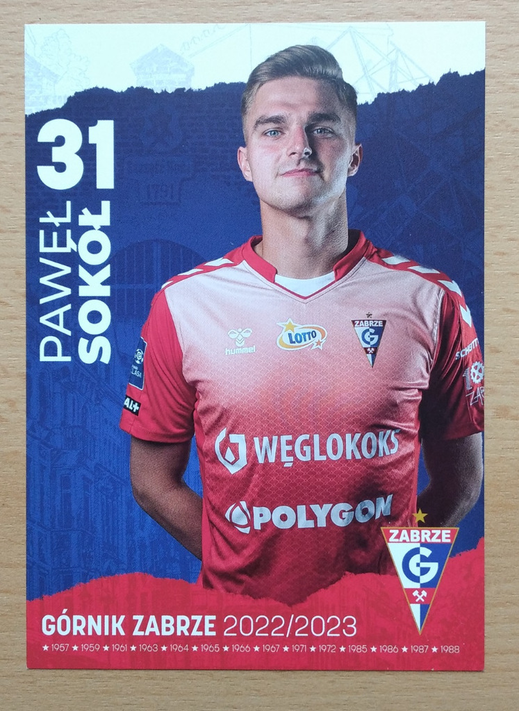 Oficjalna karta Górnik Zabrze 22 23 Paweł Sokół | Olsztyn | Kup teraz ...