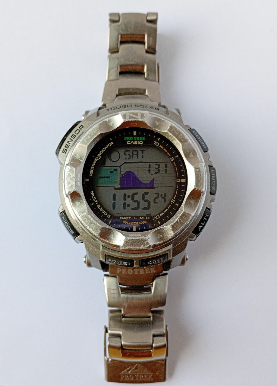 Zegarek Vintage casio Protrek PRW2500T solar moduł 3258 tytan ...