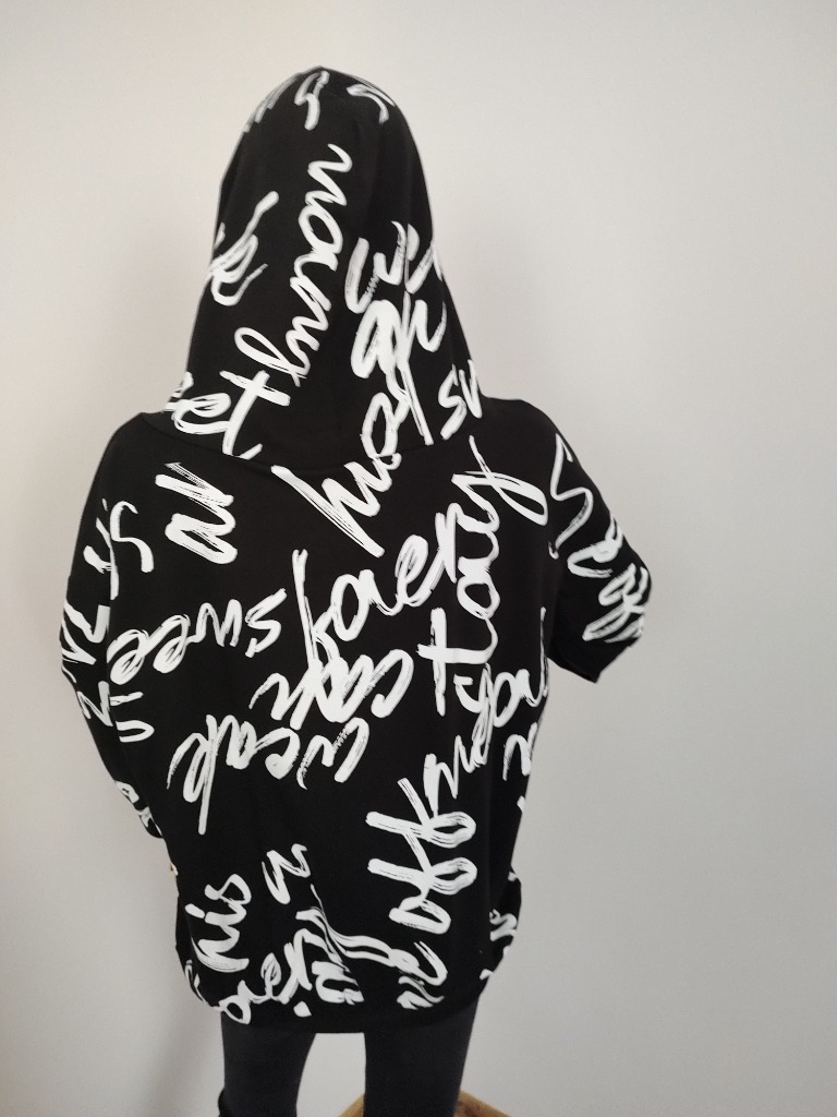 Bluza Megi collection czarna litery s/m | Biała | Kup teraz na Allegro ...