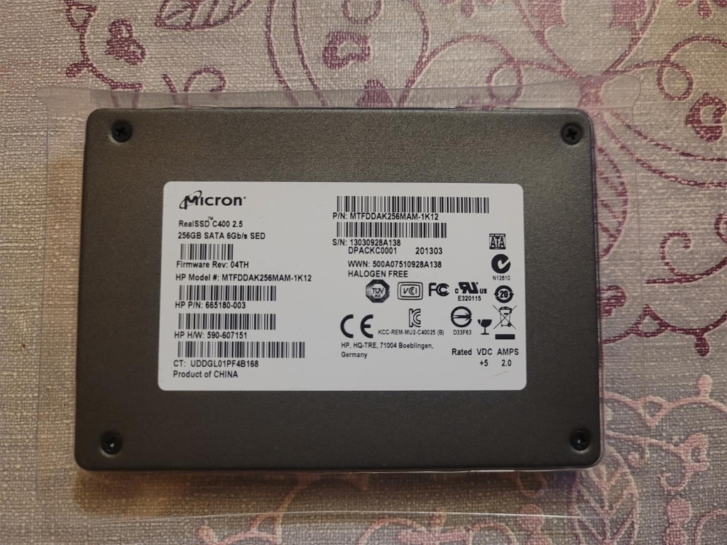 Dysk SSD 256GB Micron RealSSD C400 SATA Sprawny Laptop PC Notebook ...