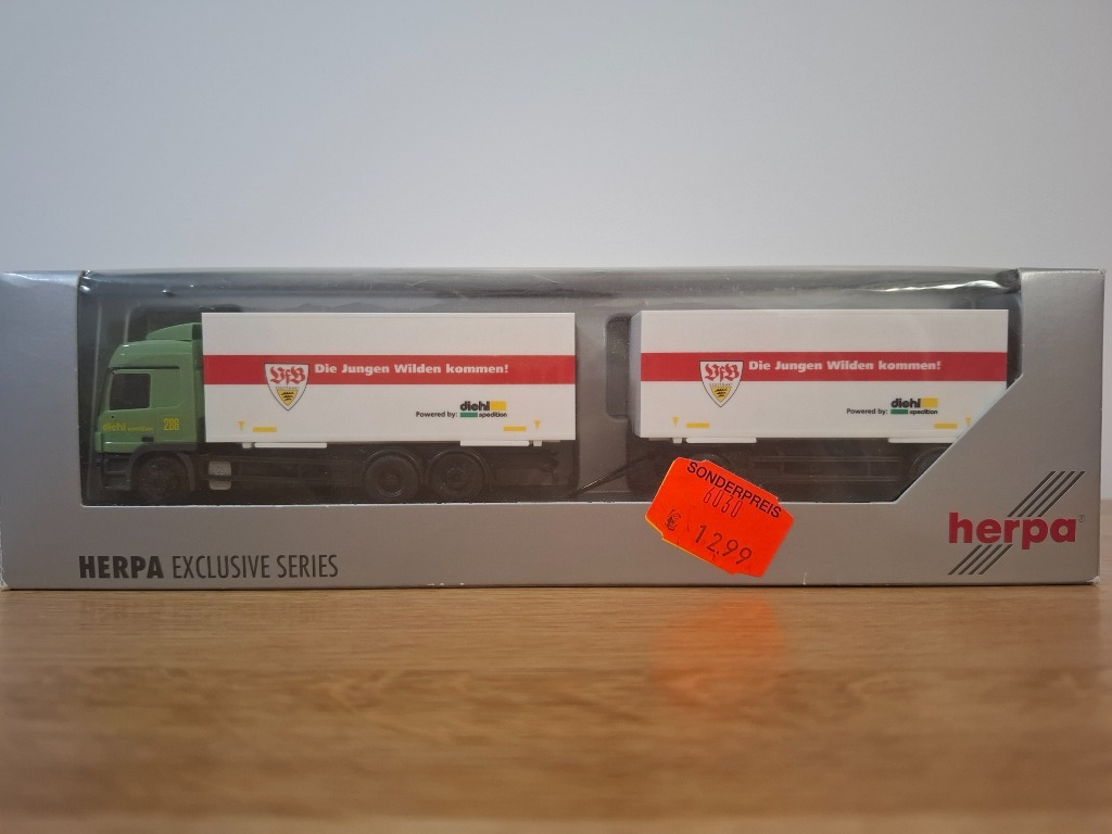 Mercedes Benz Actros Box Trailer Diehl VfB Herpa 1:87 | Kraków | Kup ...