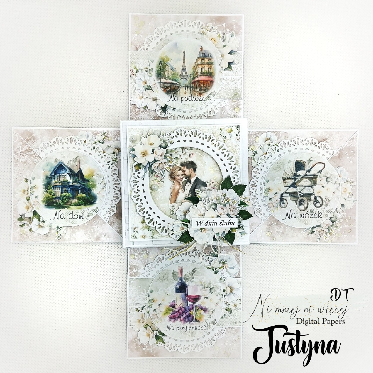 Ślubny exploding box z kieszonkami i życzeniami | Warszawa | Kup teraz na Allegro Lokalnie