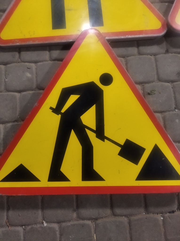 Znak drogowy A14 roboty drogowe znaki | Krusze | Kup teraz na Allegro ...