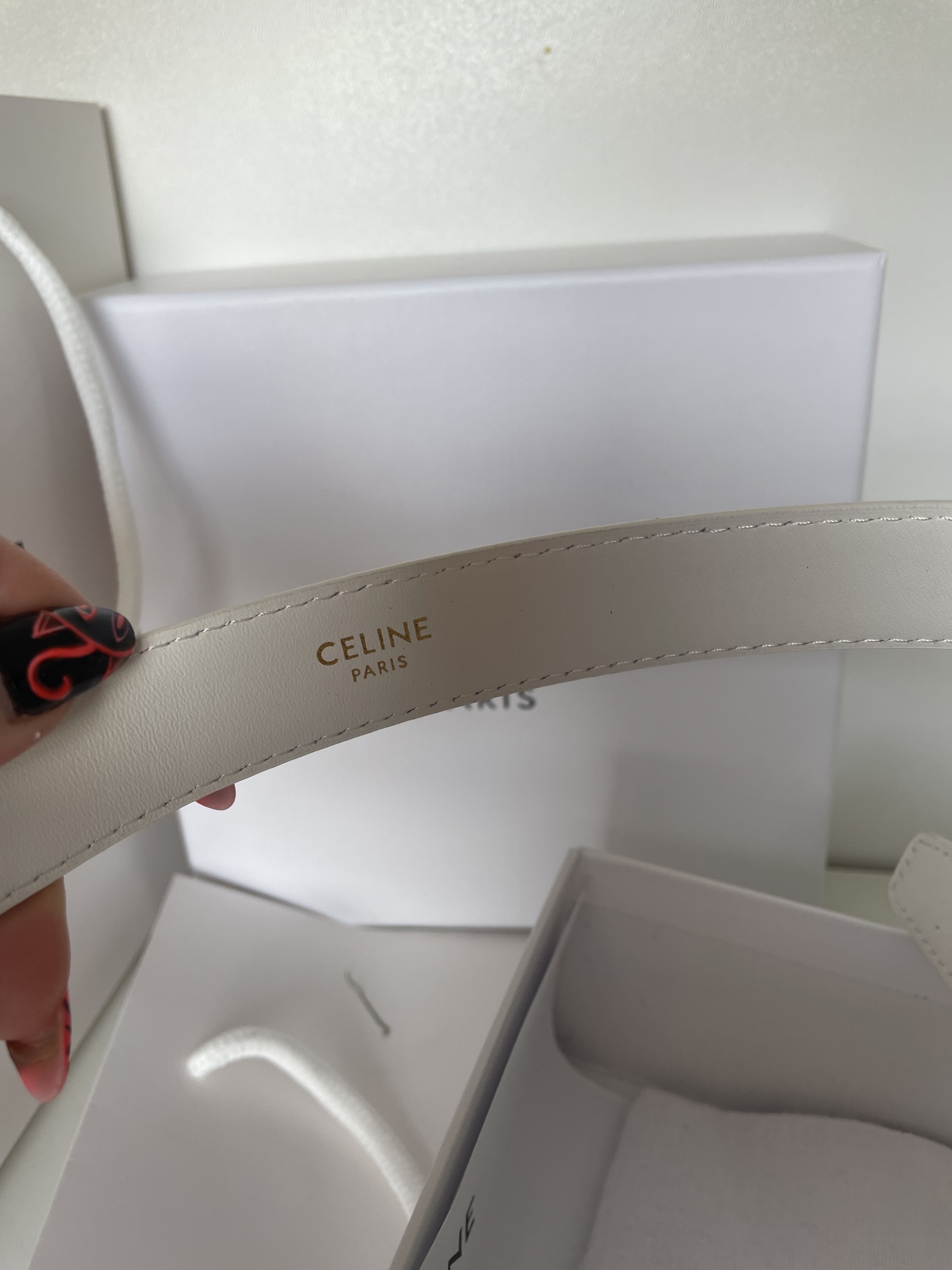 Bialy / czarny Celine pasek celine | Hrubieszów | Kup teraz na Allegro ...