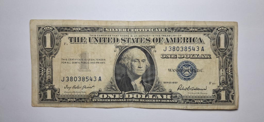 Banknot USA 1 Dolar 1957 rzadki ładny stan | Stary Toruń | Licytacja na Allegro Lokalnie