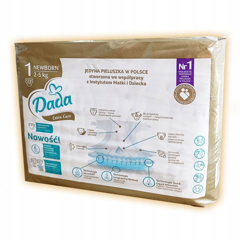 Pieluchy pampersy DADA 1 2-5 kg 4x26szt! 4 PACZKI! | Czernica | Kup teraz na Allegro Lokalnie