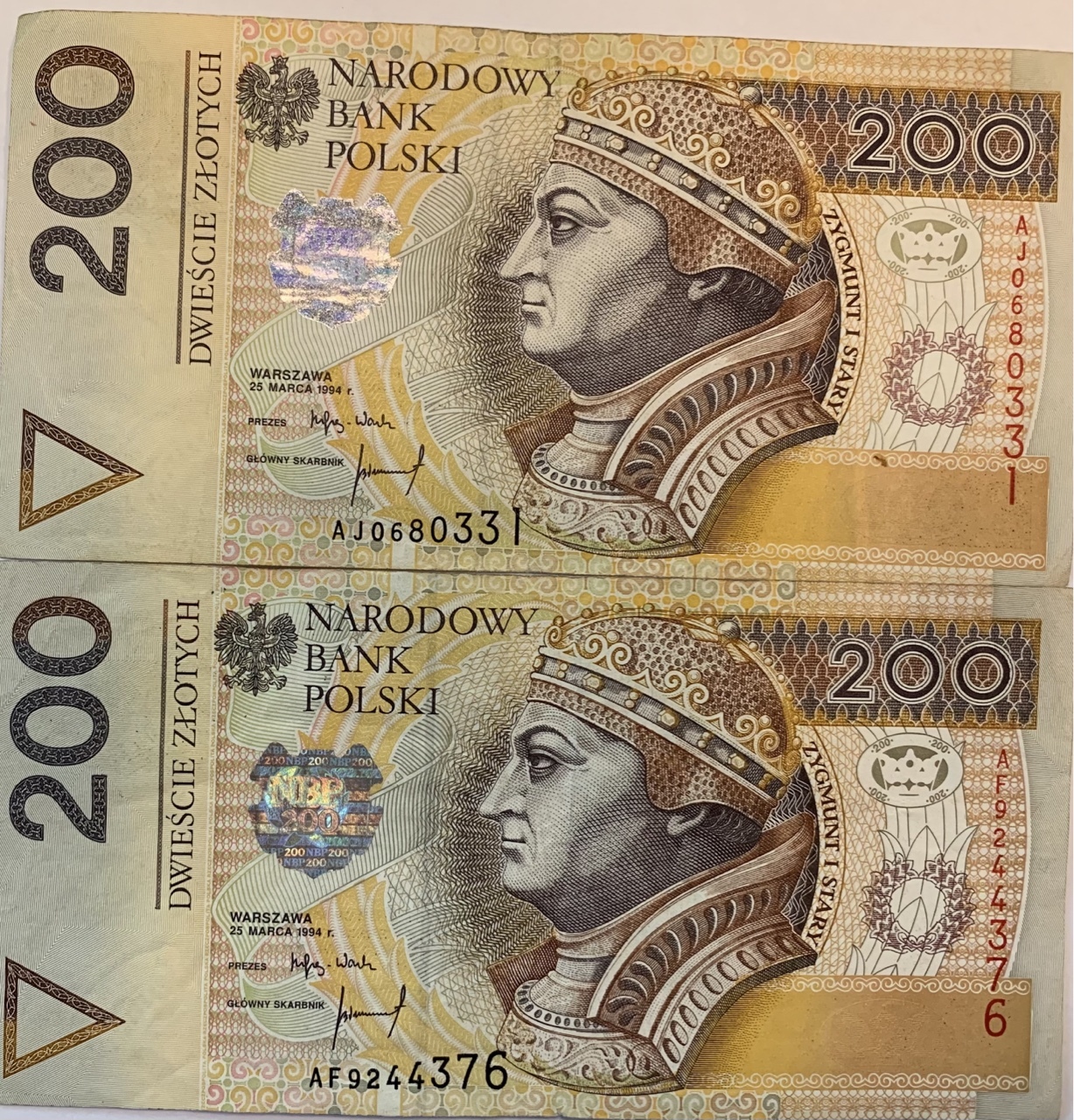 Banknoty 200 pln seria A nr zwiększają się | Kraków | Ogłoszenie na ...