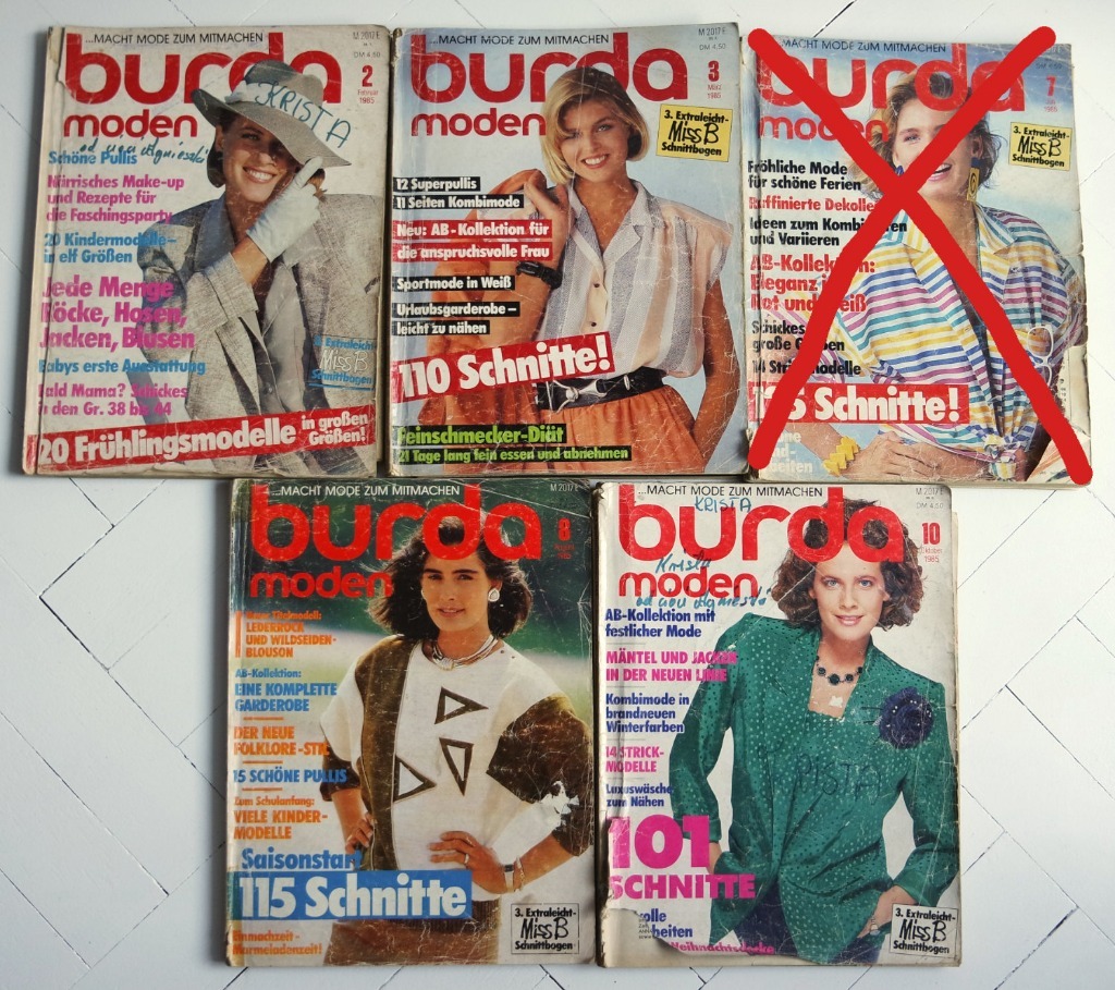 Burda moden 1985 - 4 numery krawieckie niemieckie stara | Gdynia | Kup teraz na Allegro Lokalnie