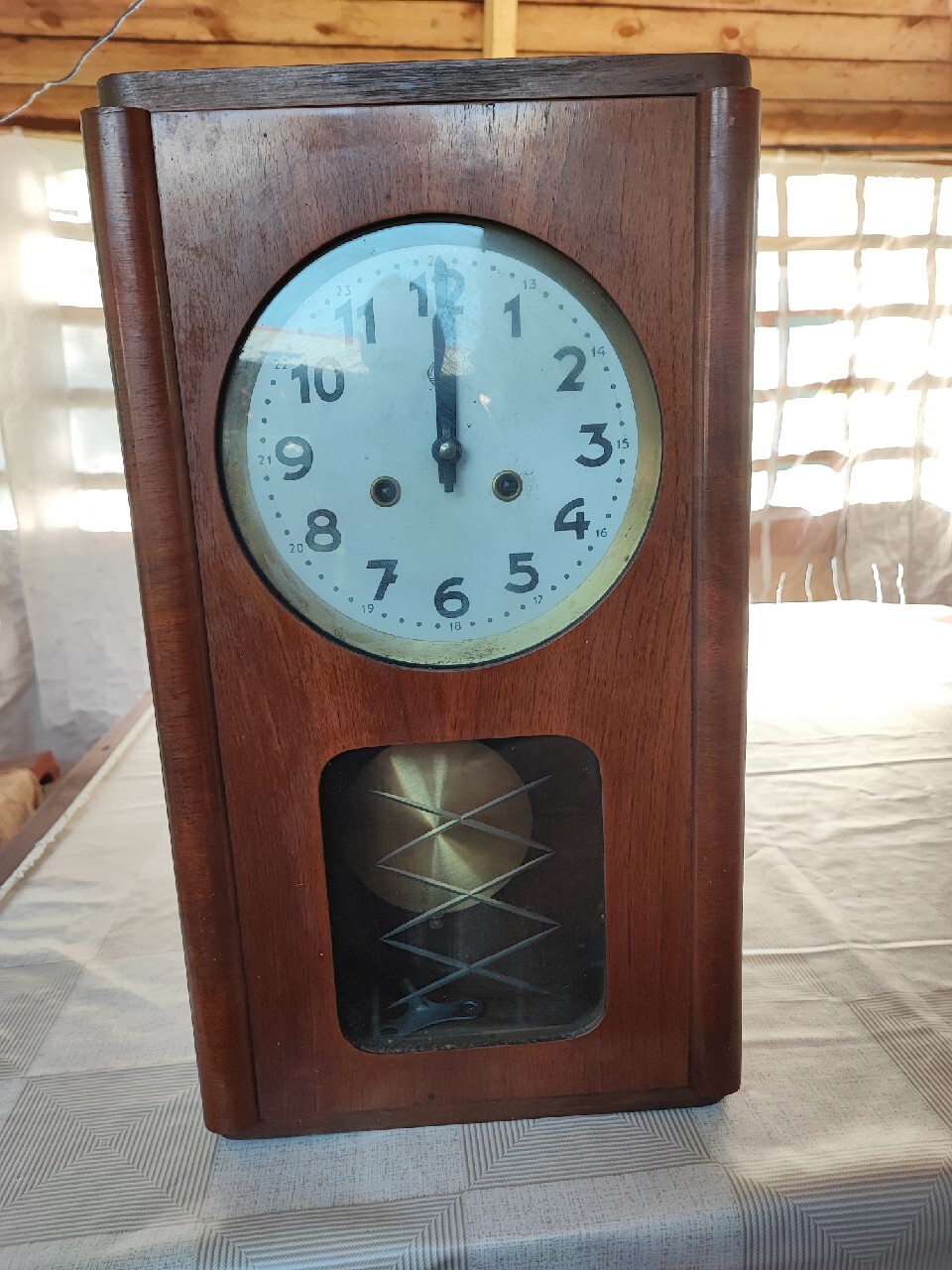 Stary Zegar Ścienny Drewniany - Niska cena na Allegro.pl