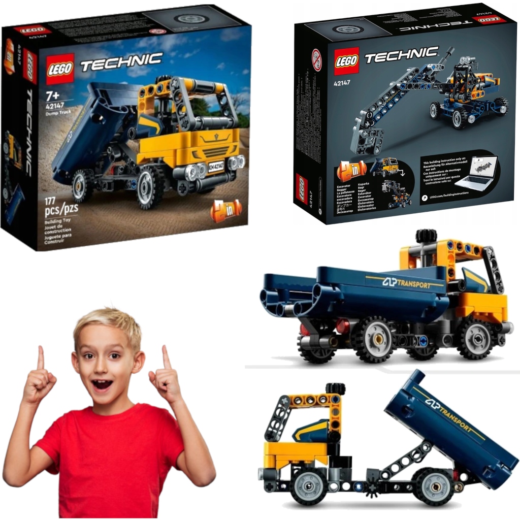LEGO TECHNIC WYWROTKA I KOPARKA 2W1 RUCHOME ELEMENTY OGROM ZABAWY ...