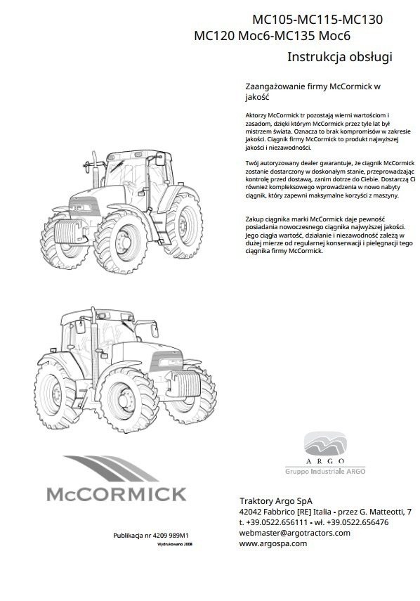 Instrukcja obsługi mccormick MC 105, 115, 120, PL | Białystok | Kup ...
