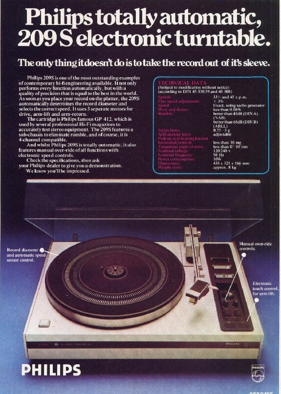 Philips 209 s electronic gramofon "70 vintage hifi Aristona | poznan ...