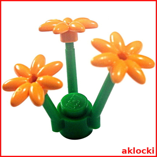 LEGO 3741 + 93081e KWIATEK ŁODYGA kwiatki jasny pomarańczowy | Kielce ...