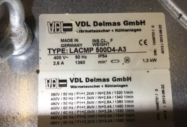 Wentylator VDL Delmas silnik Ziehl-Abegg | Ostrów Wielkopolski | Kup ...