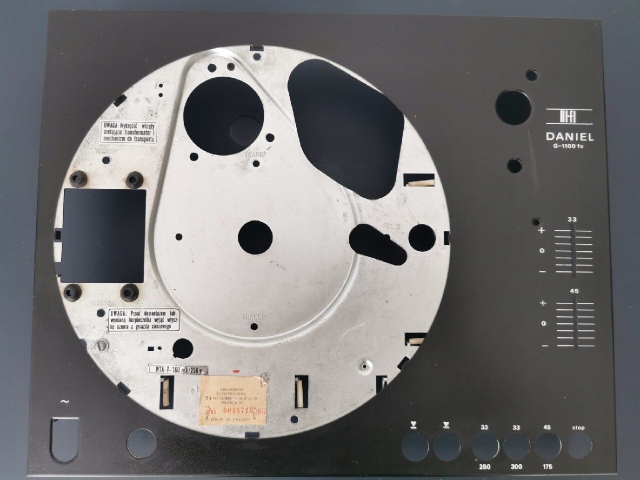 Gramofon DANIEL G 1100 FS Unitra Fonica płyta główna | Warszawa | Kup ...