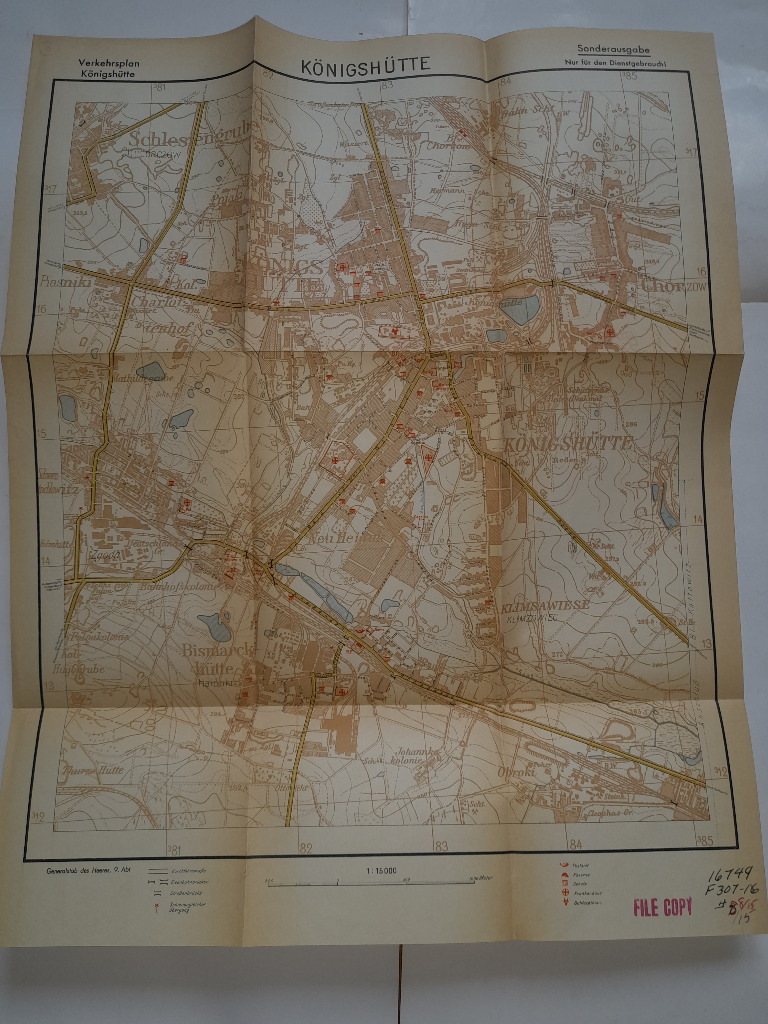 Mapa WEHRMACHTU Chorzów 1939 Konigshutte | Rzeszów | Kup teraz na ...