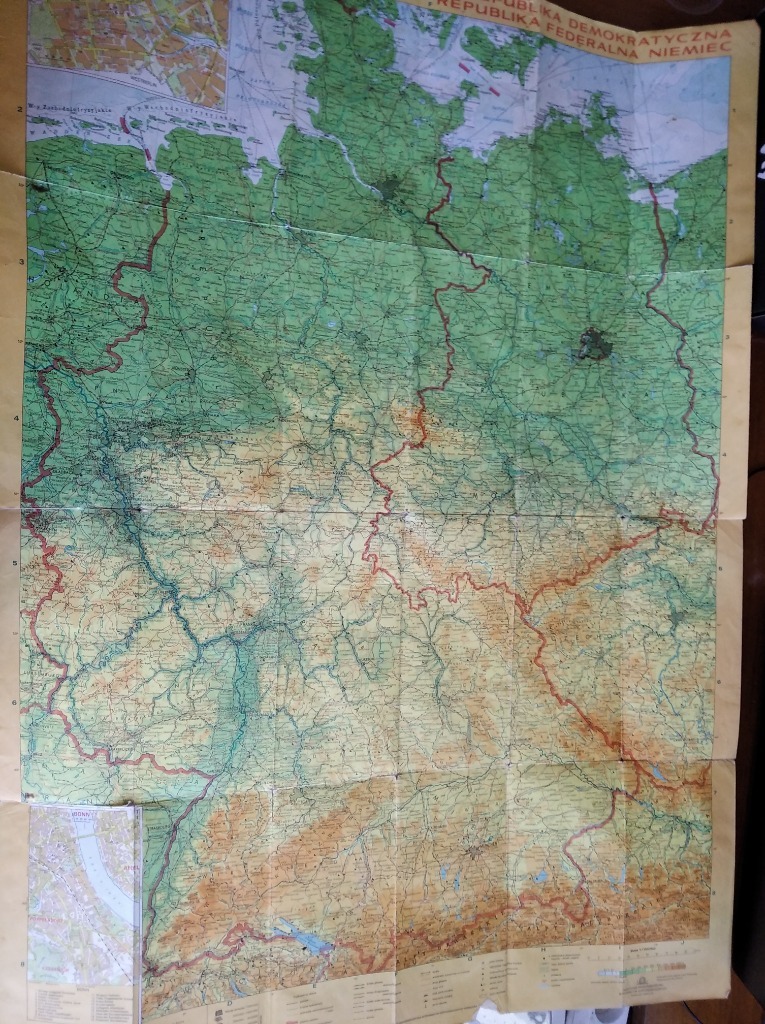 Mapa Niemiec (NRD i RFN) z 1983 roku | Nowy Sącz | Kup teraz na Allegro ...