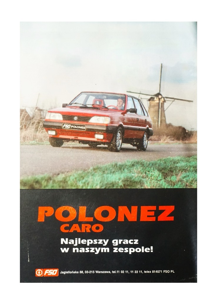 Reklama Polonez Caro GLI FSO DWFSO lata 90te 2 | Łódź | Kup teraz na ...