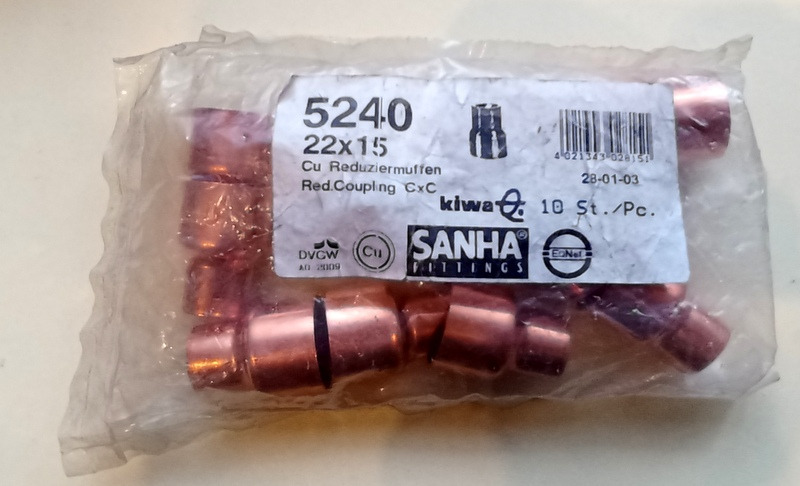 Mufa Redukcyjna CU 22x15 do lutu na rurę | Świerklaniec | Kup teraz na ...