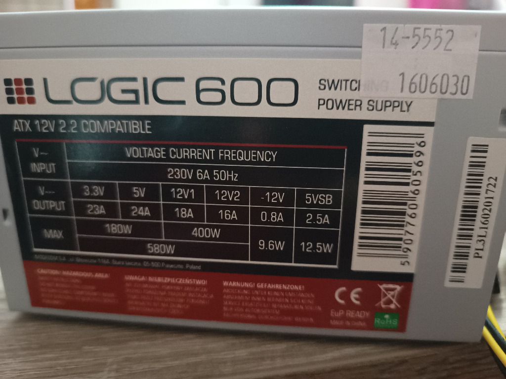 Zasilacz Logic 600 | Żółkiewka | Kup teraz na Allegro Lokalnie