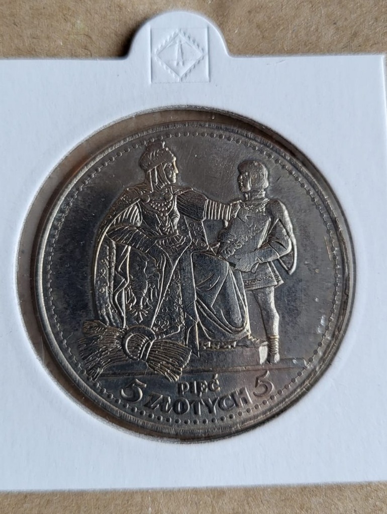 Próba 5 złotych 1925 rok Konstytucja 100 perełek + 5 złotych 1990 rok 29 | Jarocin | Licytacja ...