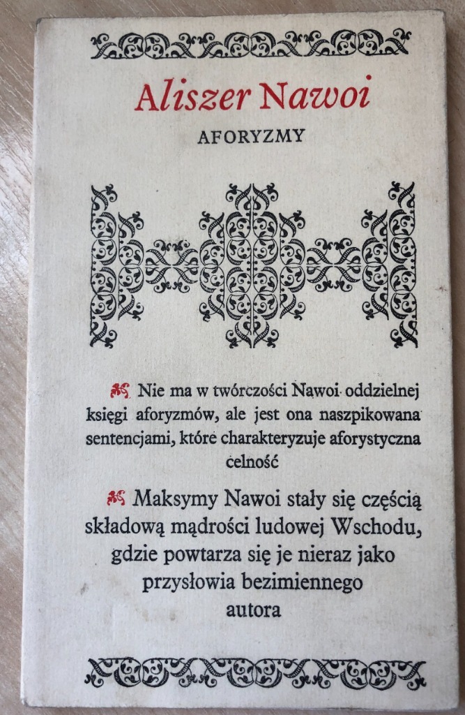 Aliszer Nawoi, Aforyzmy | Chorzów | Kup teraz na Allegro Lokalnie