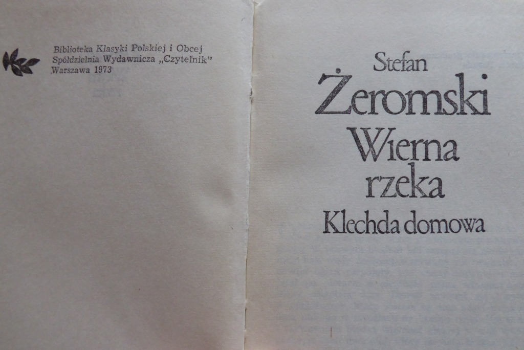 Wierna rzeka; Stefan Żeromski | Stare Bogaczowice | Kup teraz na ...