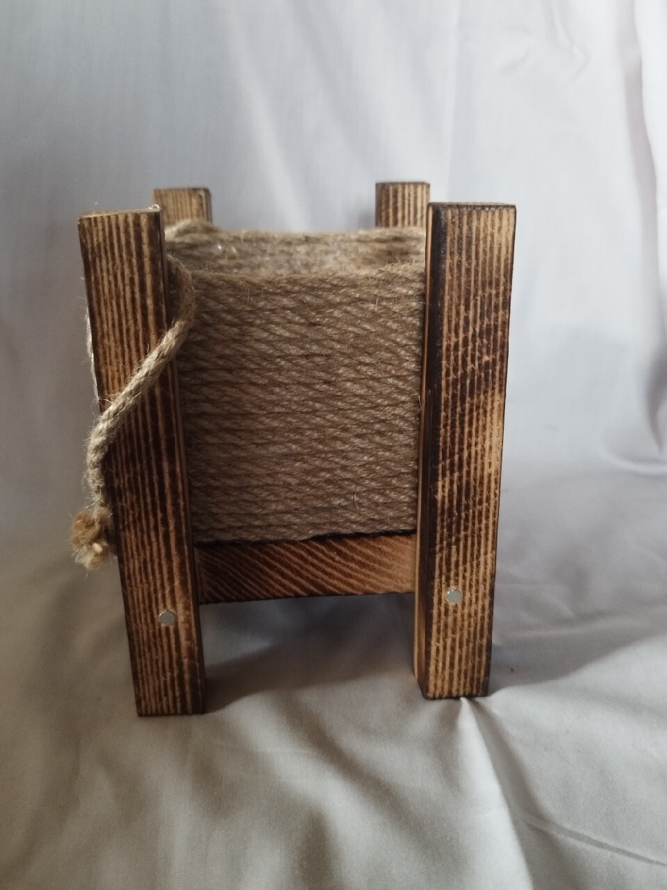 Osłonka Boho skrzynka drewno sznurek hendmade | Słomniki | Kup teraz na ...