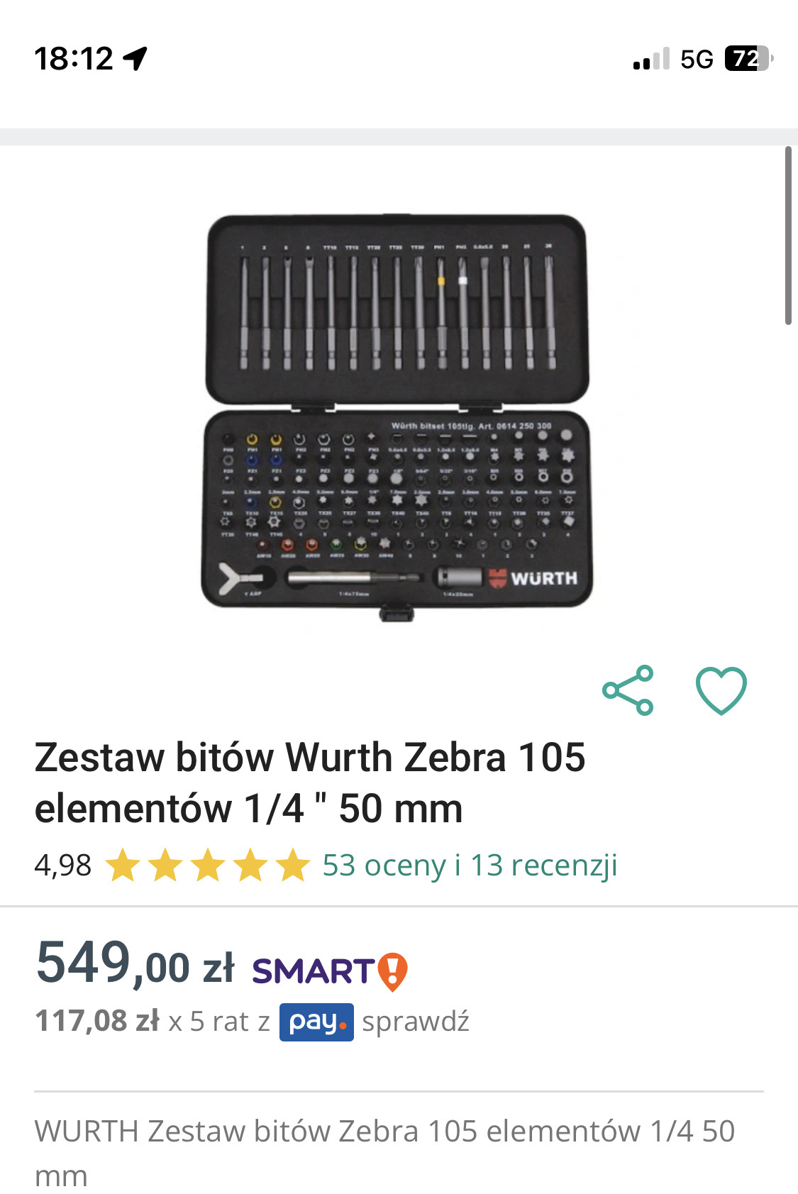 Zestaw Bitów Wurth Zebra | Brzeg | Kup teraz na Allegro Lokalnie