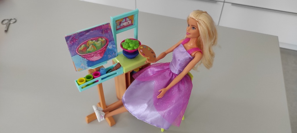 Mattel lalka barbie pracownia artystyczna artystka malarka jak | Dobra ...