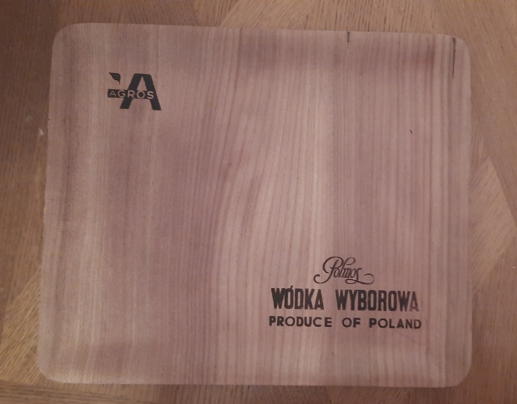 Drewniana taca PRL Polmos Wódka Wyborowa Agros | Warszawa | Kup teraz ...