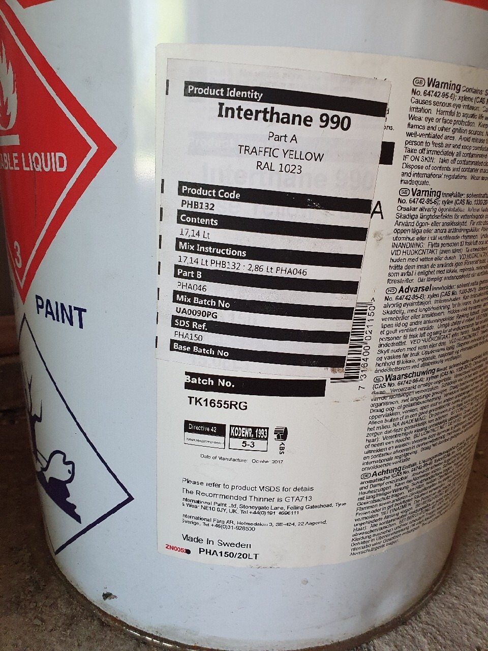 Farba poliuretanowa żółta Interthane 990 RAL 1023 | Kłobuck | Kup teraz ...