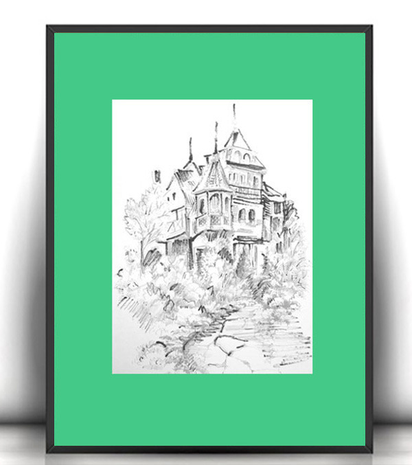 budynki rysunek A4, architektura obraz 21x30 dom | Olsztyn | Ogłoszenie ...