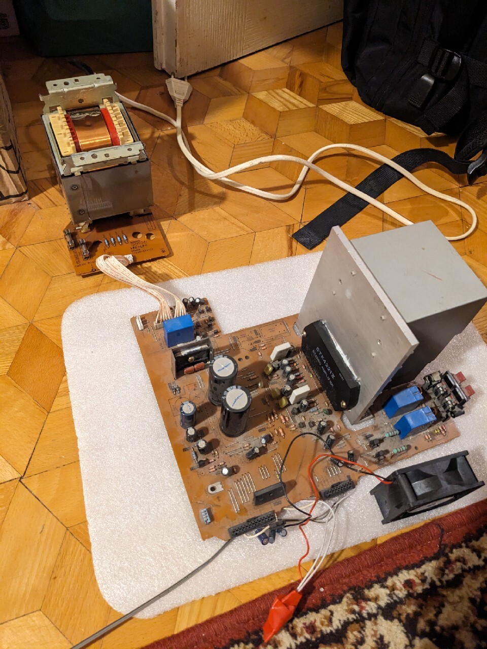 Sprawny wzmacniacz końcówka mocy audio STK4221 II z transformatorem ...