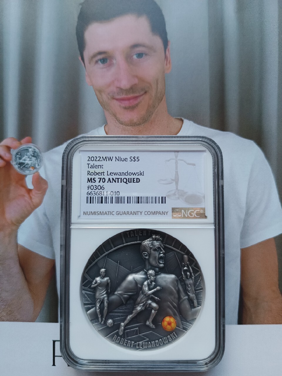 Robert Lewandowski Talent 5 Niue NGC MS70 | Rumia | Kup teraz na Allegro Lokalnie
