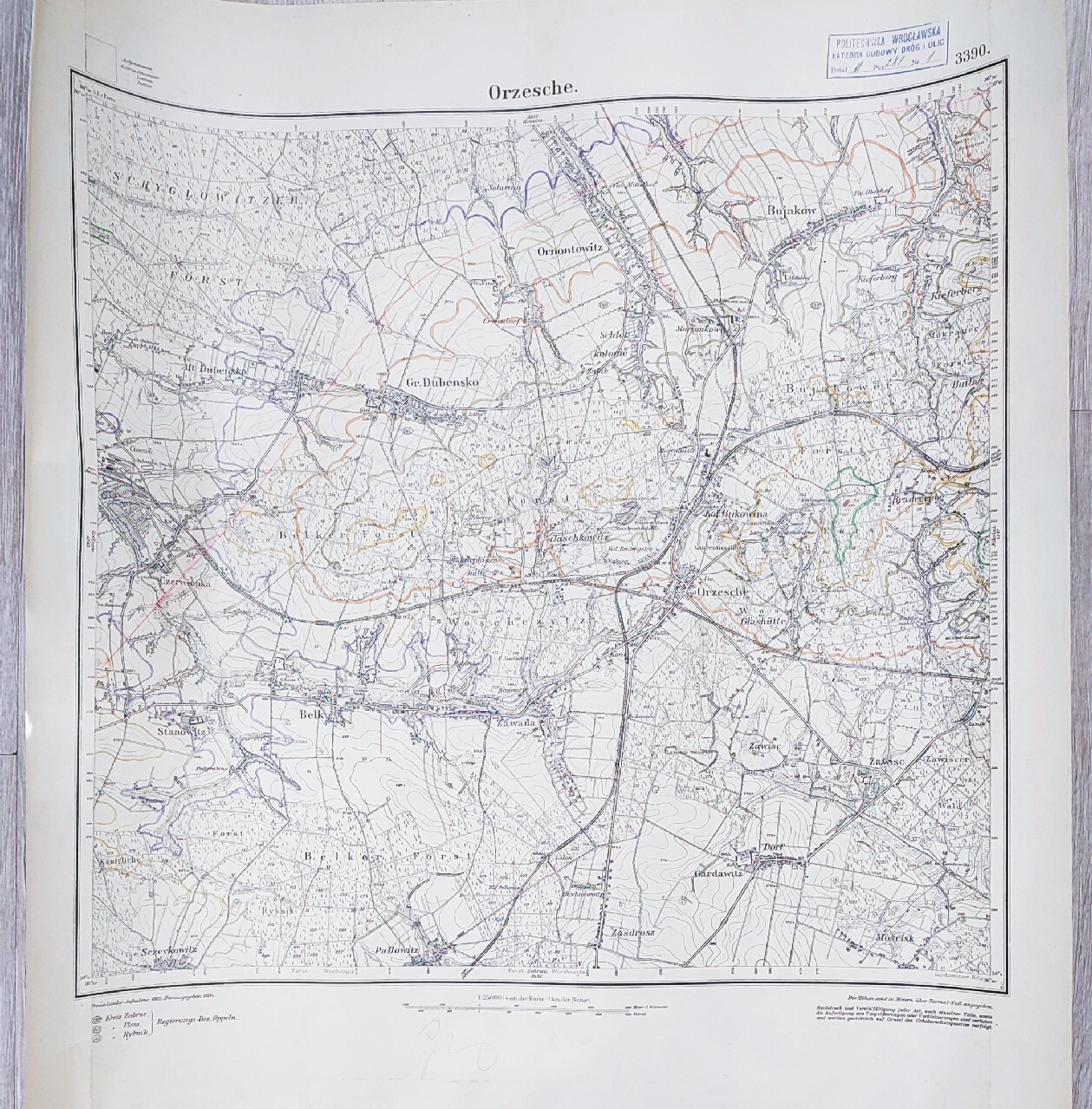 Mapa topograficzna Orzesze 1930 r – niemiecki Messtischblatt | Łomża ...