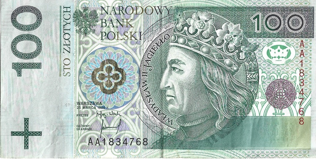 Banknot 100 złotych 1994r rzadka seria AA rzadki 1994 rok | Poznan | Kup teraz na Allegro Lokalnie