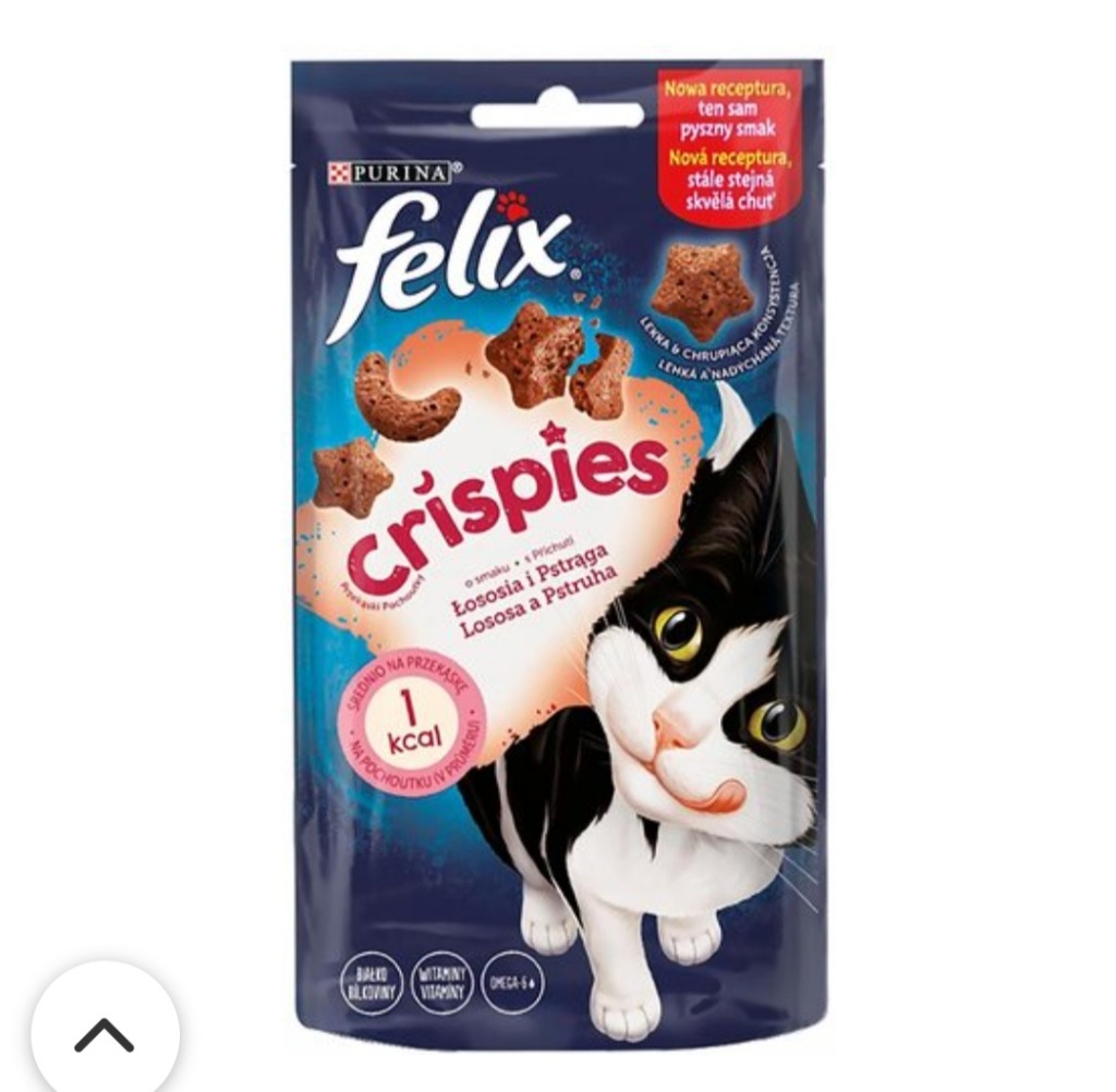 Karma przysmak kot Felix Crispies pstrag losos 45g | Przykona | Kup ...