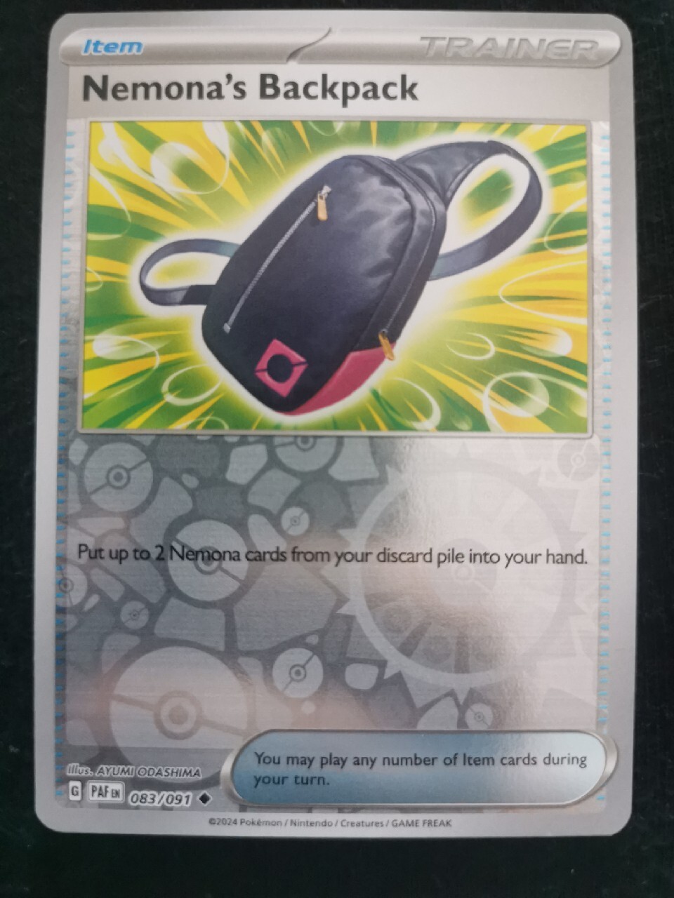 Nemona's Backpack 083/091 PAF /Reverse Holo / Karty Pokemon | Ożarów ...